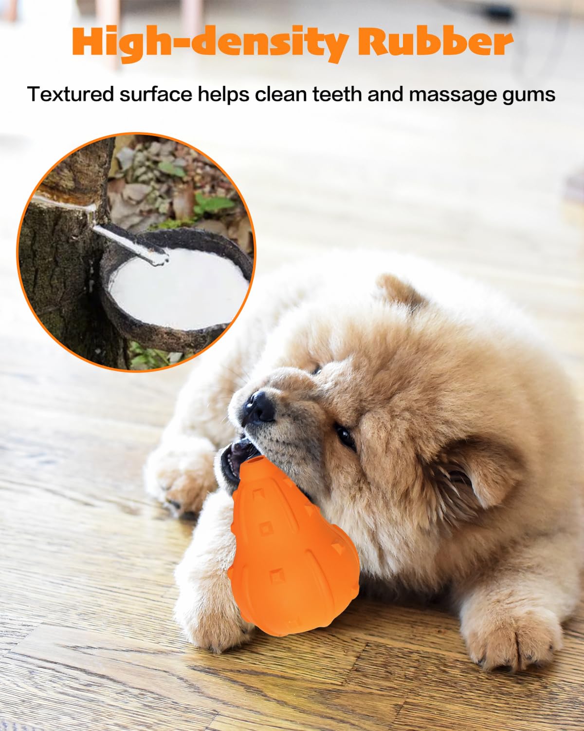 SCHITEC Treat Dispensing Dog Toy, Interactive Puzzle Feeder Fillable Enrichment Toys, Tough Rubber Puppy Chew Toy for Small Medium Dogs