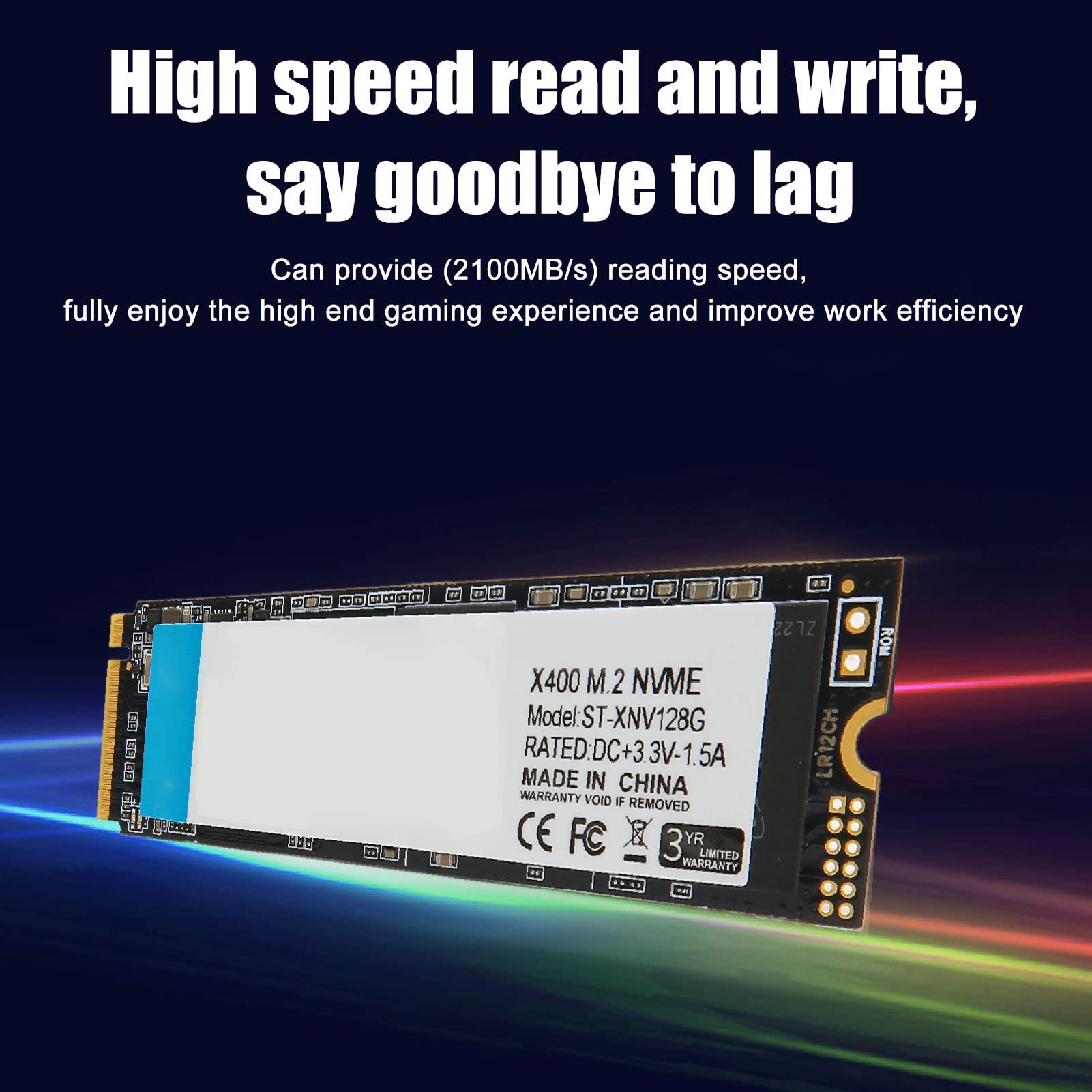 Naroote PCIE 3.0 NVME M.2 SSD, Robust Operation PCIE Gen3 X4 2100MBs M.2 NVME SSD 3D TLC NAND for Desktop Computers (512GB)