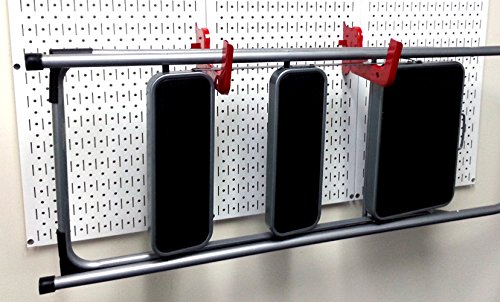 Wall Control Heavy Duty Pegboard Hook Slotted Hook Pair - Slotted Metal Pegboard Heavy-Duty Hooks Pegboard and Slotted Tool Board β Red