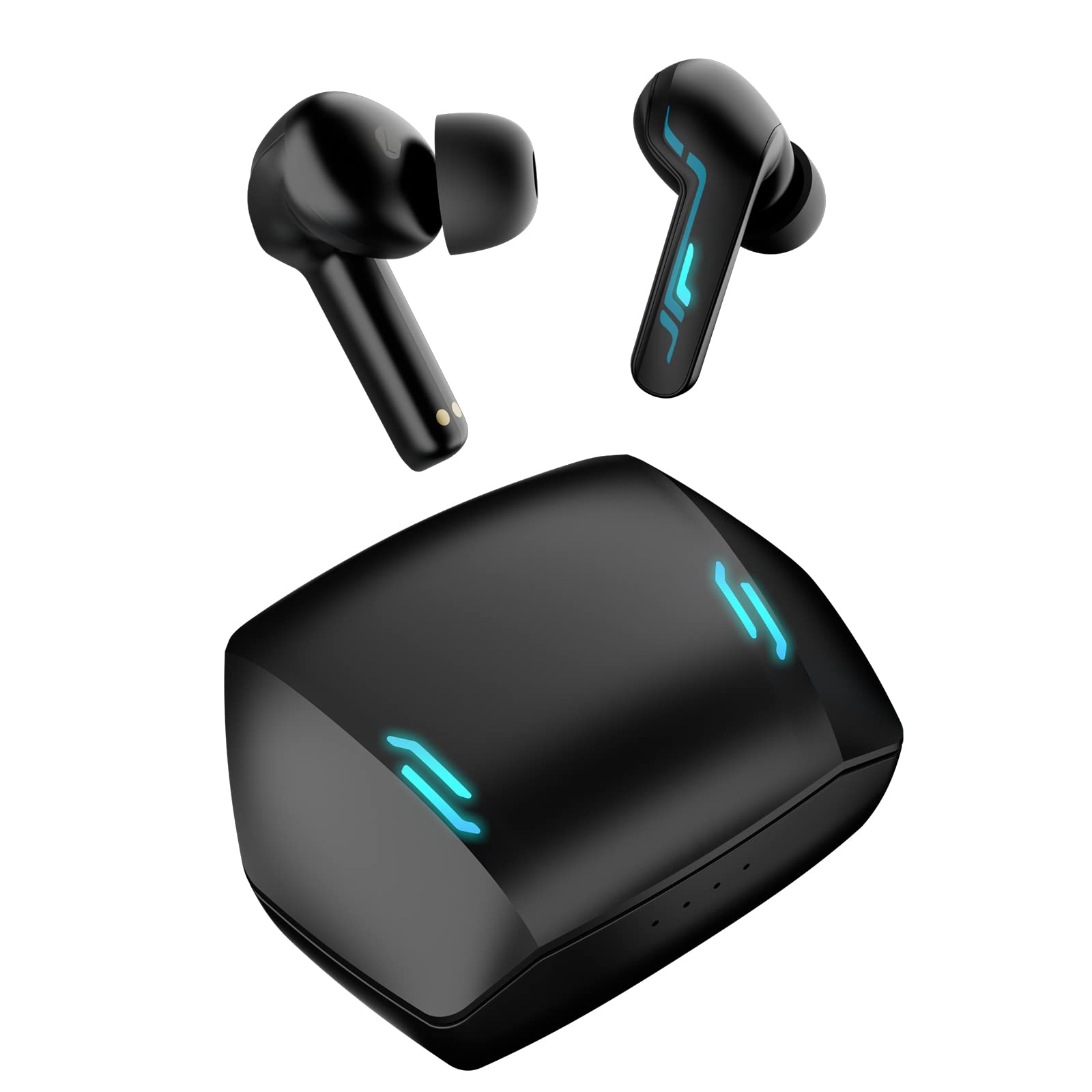 MORMOQUE T2 Wireless Gaming Earbuds, 45ms Low Latency Combat Mode, Wireless Earbuds with Microphone, IPX5 Waterproof,with 30H Playtime