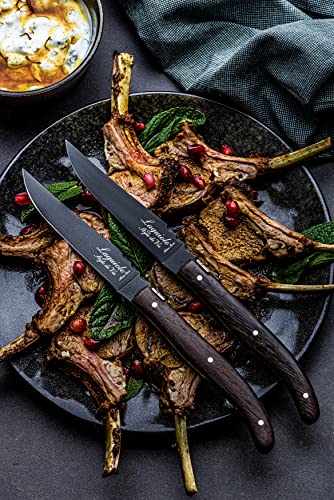 Laguiole Style de Vie steak knives Luxury Line, set of 6, wenge wood, black