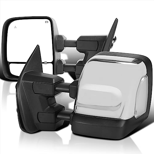 Spec-D Tuning Chrome Power Heated+Blind Spot+Memory Towing Mirror Compatible with 2016-2022 Nissan Titan