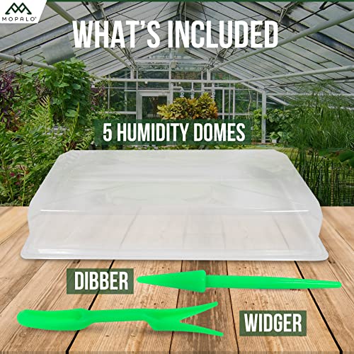 Mopalo 5 Pack of 3.5" Extra Strength 10x20 Humidity Domes for 1020 Trays - Clear Plastic Propagation Domes Fit Most Standard 10x20 Seedling Trays - Germination Trays are NOT IncludedâŚ
