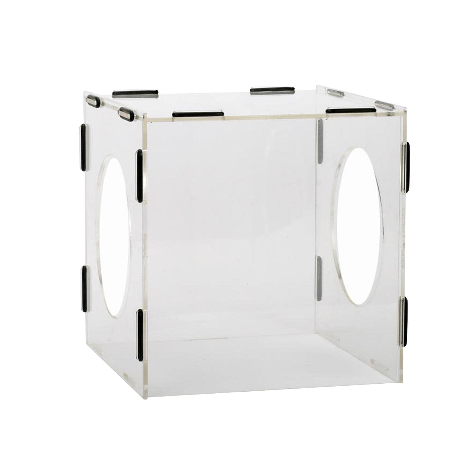 MagiDeal Enclosed Grinding Dust Box Acrylic with 2 Holes Portable Dustproof Clear Dust Hood Dust Cage for Engraving