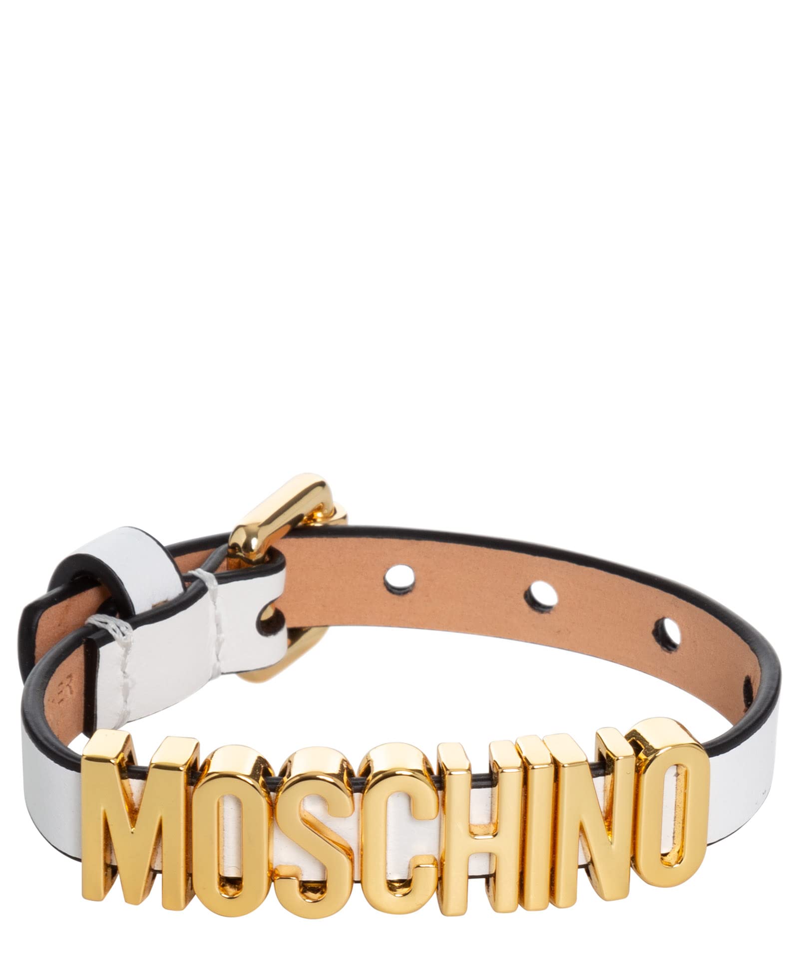 MOSCHINO women Logo bracelet white - gold