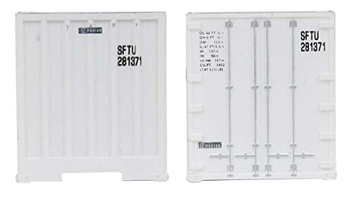 Walthers SceneMaster N Scale Model of Santa Fe (White, Blue) 48' Ribbed Side Container