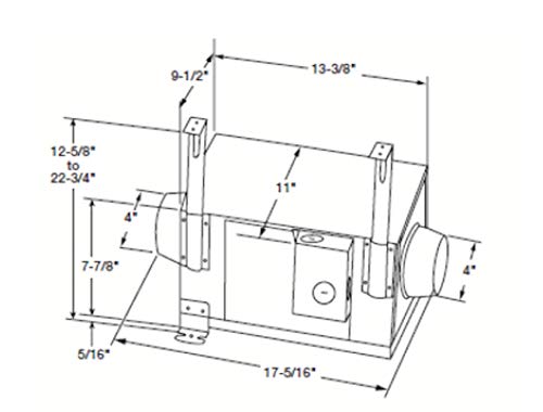 Panasonic FV-10NLF1E WhisperLine Remote Mount InLine Fan - Improve Home Air Quality with Ventilation - 120 CFM