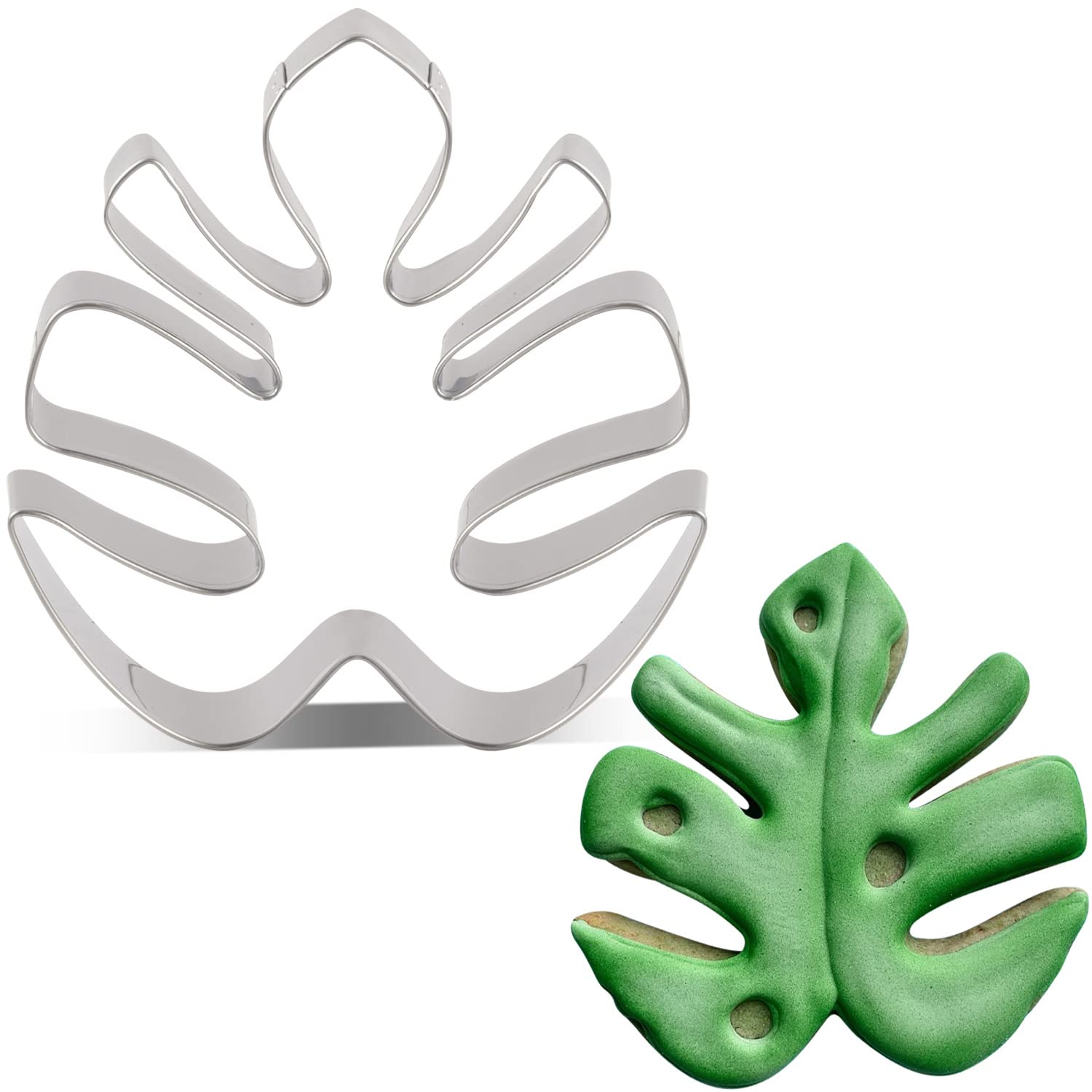 LILIAO Tropical Leaf Cookie Cutter - 3.4 x 3.6 inche - Stainless Steel