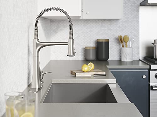 KOHLER R27459-SD-VS Lilyfield Commercial Style Pre-Rinse Single-Handle Semi-Professional Kitchen Sink Faucet, Vibrant Stainless