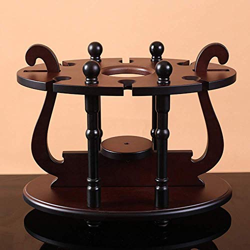 PIBM Stylish Simplicity Wine Racks Free Standing Wine Glass Holder,Round Ding,Solid Wood Creative Wine Display with 6 Glass Rack Amp; 1 Bottle Holder for Bar Wine Cellar Wine Cooler Etc(40X26X32Cm)