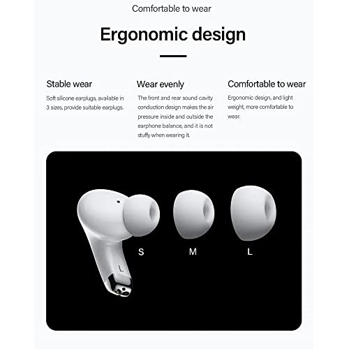 Lenovo Bluetooth Headphones Wireless Earbuds Thinkplus LivePods LP5 V5.0, Handsfree WaterProof Headphone 12Hrs Battery life with Charging Case Ergonomic Design Snug fit earbud Noise Reduction- White