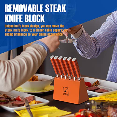 Knife Set, imarku 16-Pieces Kitchen Knife Set, Premium Japanese High Carbon Stainless Steel Knife Sets for Kitchen with Removable Block, Ergonomic Pakkawood Handles