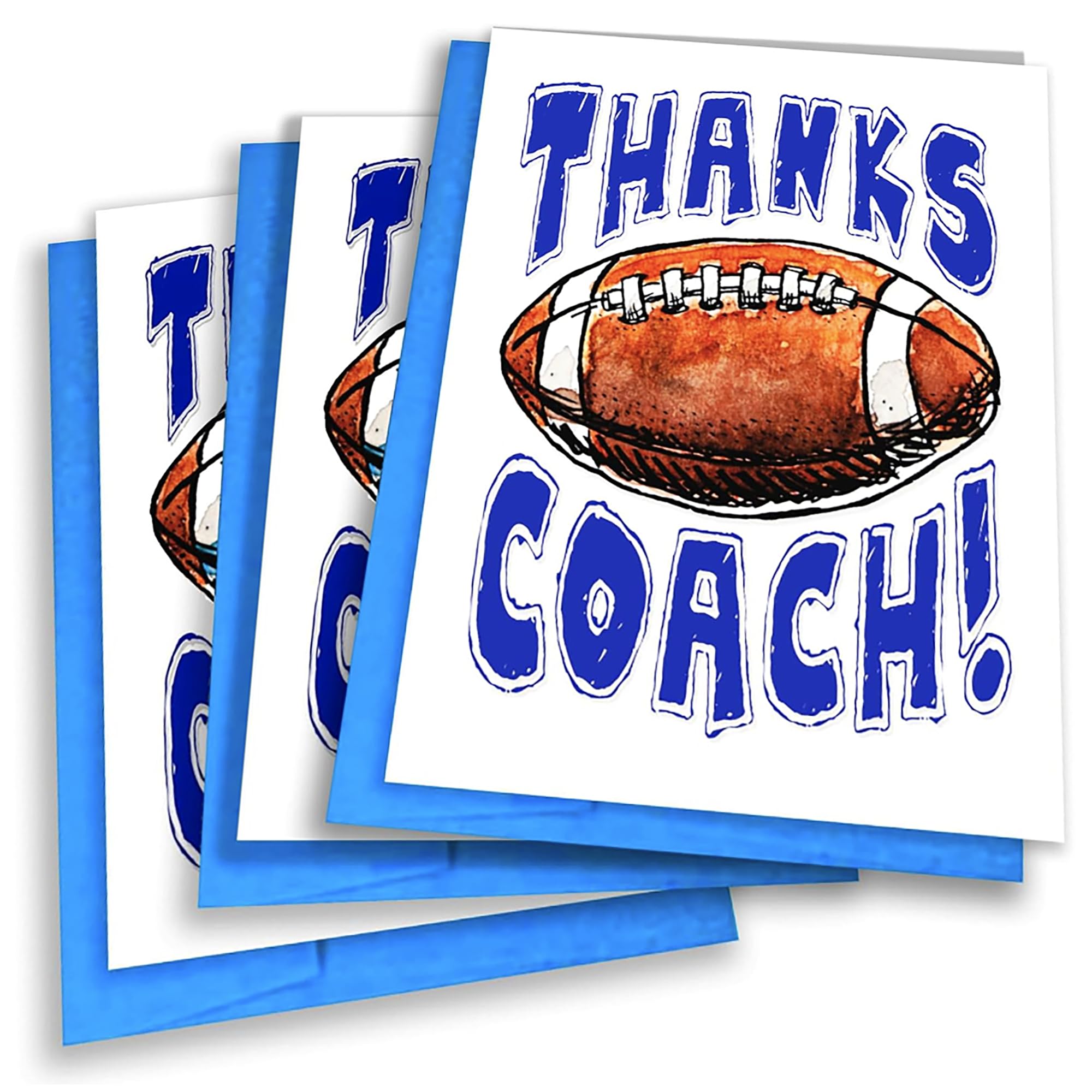 Play Strong Thanks Football Coach You're Awesome 3-Pack (5x7) Greeting Thank You Cards Set Perfect for Youth Sports Football Players, Teams, Coaches, Family and Fans - Your Coaches Will Love 'Em!