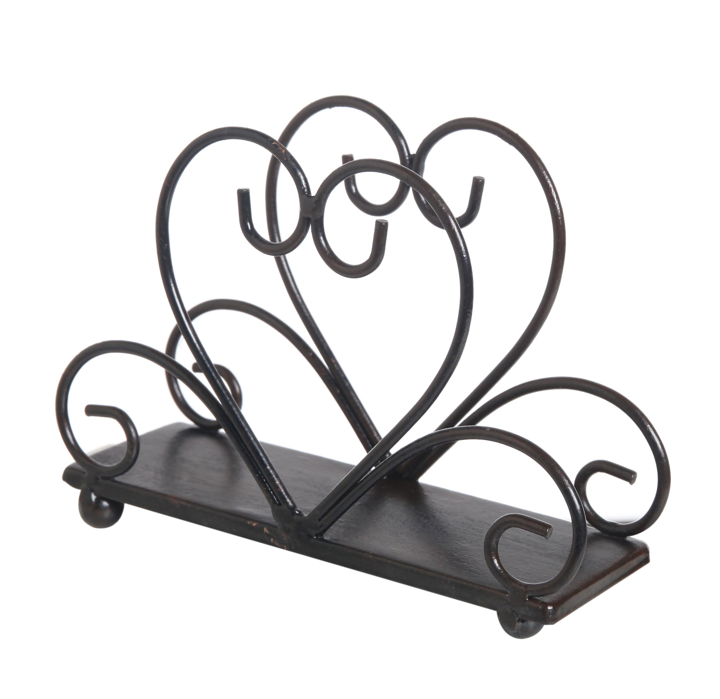 Metal Table Napkin Holder Freestanding Tissue Dispenser (Black)