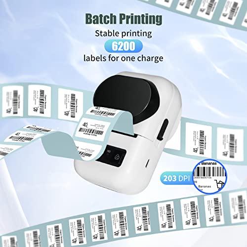 MORTENTR Label Makers, Portable Bluetooth Thermal Label Printer for Barcode Name Address Clothing Jewelry Retail Small Business Home Office, Compatible with Android & iOS, with 1.96x1.18 inch Label
