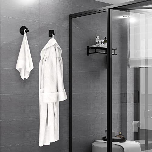 Stondino 6 Pcs Adhesive Hooks Command Hooks for Hanging Towel Hooks Command Strips Heavy Duty Shower Hooks for Inside Wall Hooks for Hanging Coat Hat Robe Hook Rack Wall Bedroom Kitchen