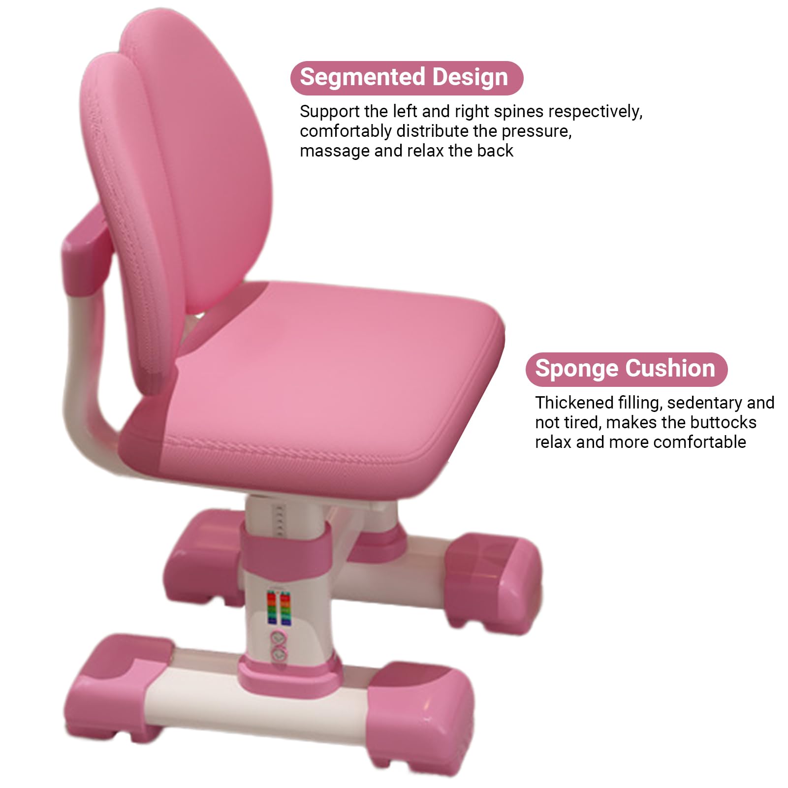 NUZYZ Kids Desk and Chair Set, Adjustable Height Kids Desk with Storage and Drawers Girls Desk Pink Writing Reading Drawing