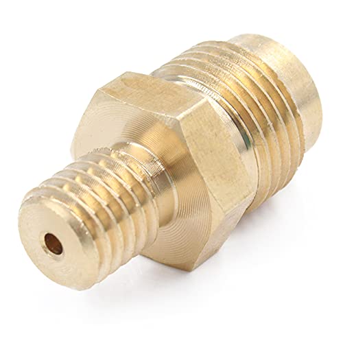 MENSI Brass Propane Gas Jet Nozzle Sprayer 1.96mm Orifice(0.0772") with 3/8" Male Flare and M10x1.5mm Thread for Burner Inlet for Fire Pits, 2 Pack