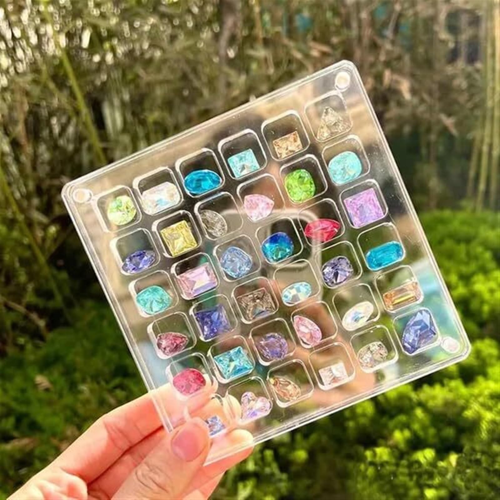SISIRONG Acrylic Magnetic Seashell Display Box,2024 New 36/64/100 Grids Clear Acrylic Seashell Display Box,Small Craft Organizers Container for Bead, Nail, Jewelry ( Color : 100 Grids ), 1233344