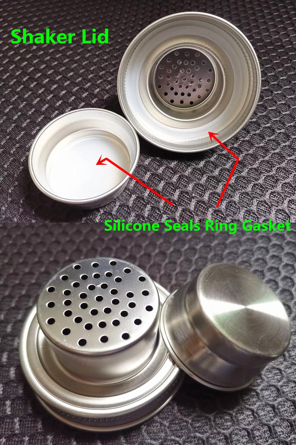 Mason Jar Canning Sealing Shaker Strainer Lid 316 Stainless Steel Wide Mouth Sprouting Lids Screen Mesh Strainer Lid for Salad Sprouts Alfalfa Broccoli Seeds Sprouter Kit Rust-Proof