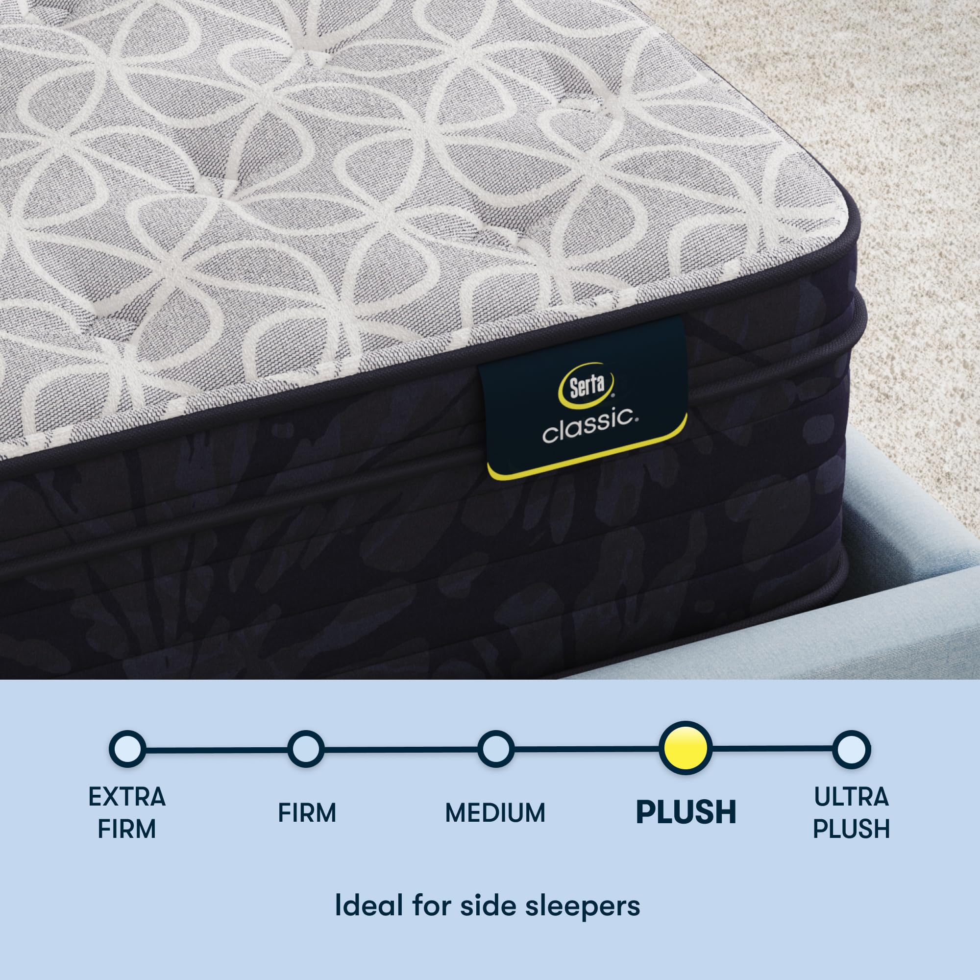Serta Classic Clarks Hill 2.0, Plush Euro Top 12.5" Full Mattress, Zoned Support, Cooling, Breathable and Pressure Relieving - 100 Night Trial, CertiPUR-US Certified