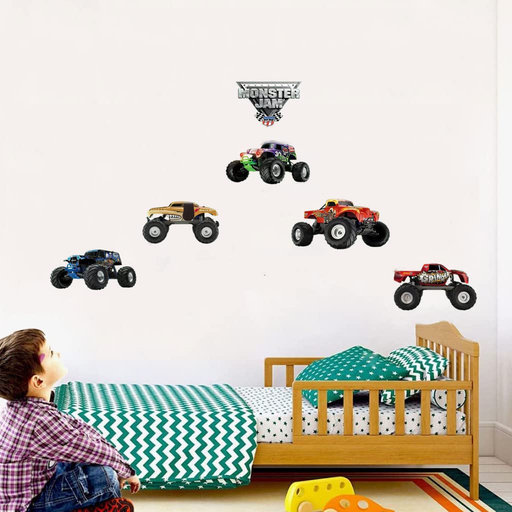 Monster Jam Wall Decal Stickers for Kids Bedroom Playroom Nursery Wall Art Decor