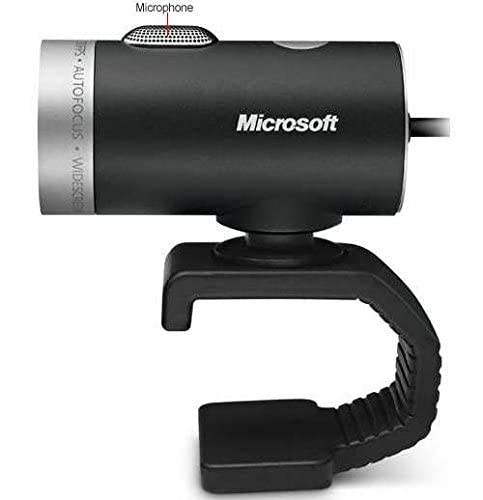Microsoft LifeCam Cinema Webcam for Business - Black with built-in noise cancelling Microphone, Light Correction, USB Connectivity, for video calling on Microsoft Teams/Zoom, Windows 8/10/11