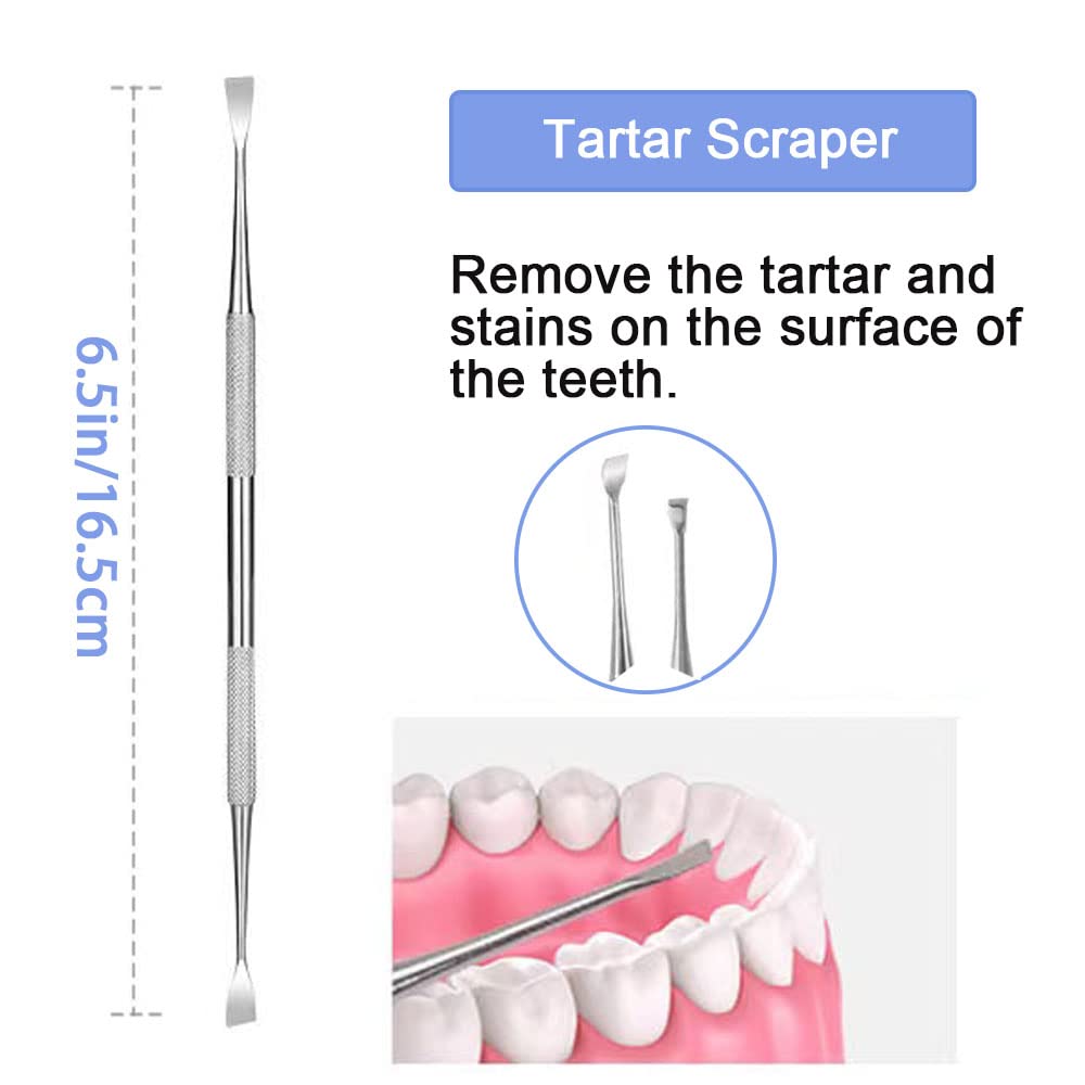 OLIXUZYH Dental Tools,Dental Picks,Dental Tools Kit for Teeth Cleaning,Stainless Floss Picks for Dentist, Personal,Pets Oral Care with Oral Mirror Tooth Tartar Plaque Scraper Dental Probe with Case