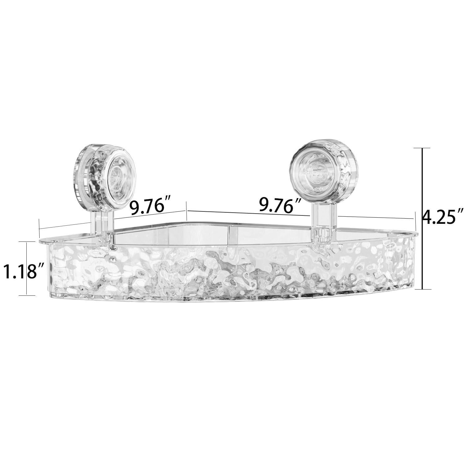Shower Caddy, Suction Cup Shower Organizer Bathroom Removable Shower Basket Strong Suction Shower Shelf Shower Rack, Clear White And Silver, Slim