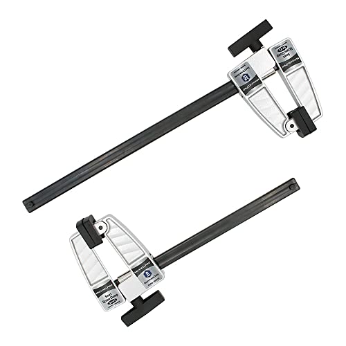 MichaelPro 2-Piece Smart F Clamps Set, 8-Inch & 12-Inch | Newly Designed Heavy Duty Steel Bar Clamps, Holds & Positions Quickly for Woodworking & DIY | MP018002