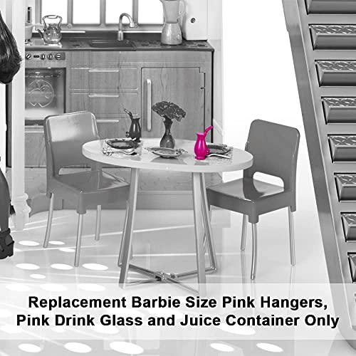 Replacement Parts for Barbie Doll Hello Dreamhouse - DPX21 ~ Replacement Barbie Size Pink Hangers, Pink Drink Glasses and More!