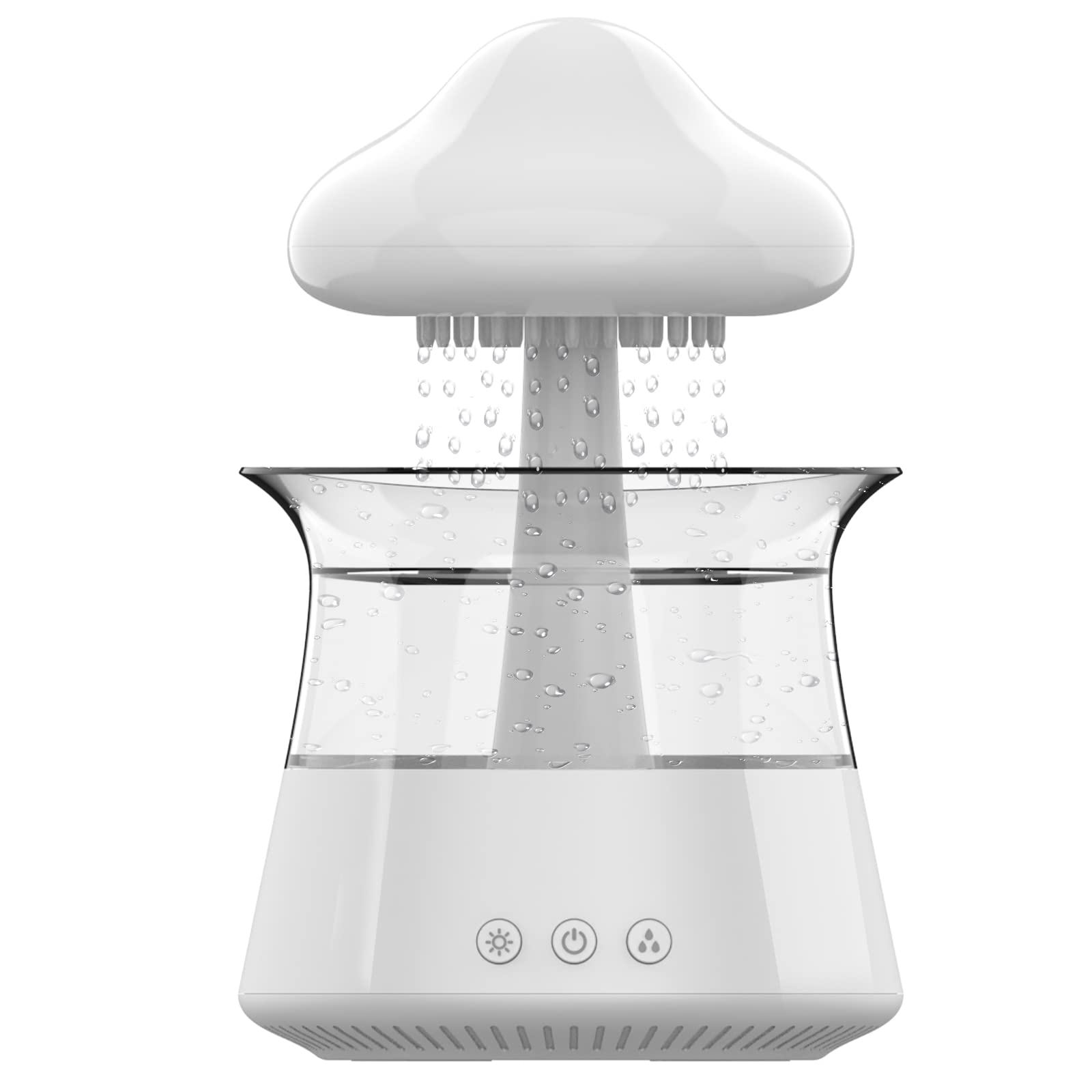 Rain Cloud Humidifier for Bedroom & Large Room - Essential Oil Diffuser with 7 Colors LED Lights - Whole House Coverage - Auto Shut-Off - It Can Work for Up to 8-10 Days with Full Water(06 White)