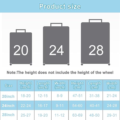 QUMENEY Clear Luggage Cover Protector Bag PVC Suitcase Cover Protectors Transparent Luggage Protector Waterproof Dustproof for Travel (20 Inch)