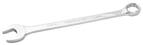 Performance Tool W30238 SAE Combo Wrench of Hardened Chrome Alloy Steel with Box End for Increased Torque, 1-3/16-Inch