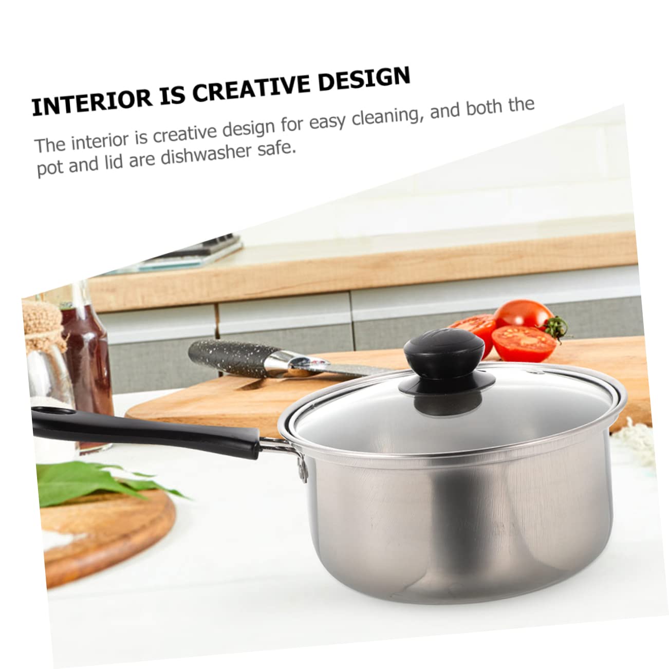 SHOWERORO 1Set Stainless Steel Handheld Soup Pot Stovetop Cooking Pot for Milk and Soup Heating Kitchen Essentials and Easy to Use