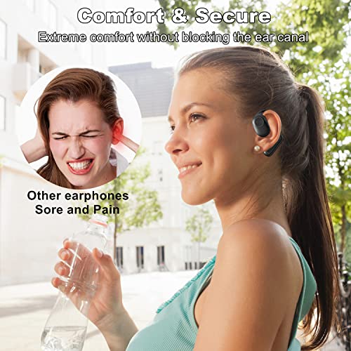 Sainellor Open Ear Air Conduction Headphones, 56H Playtime Bluetooth 5.2 Wireless Earbuds,IPX5 Waterproof Headphones, 16mm Dynamic Drivers Touch Control Sport Headphones