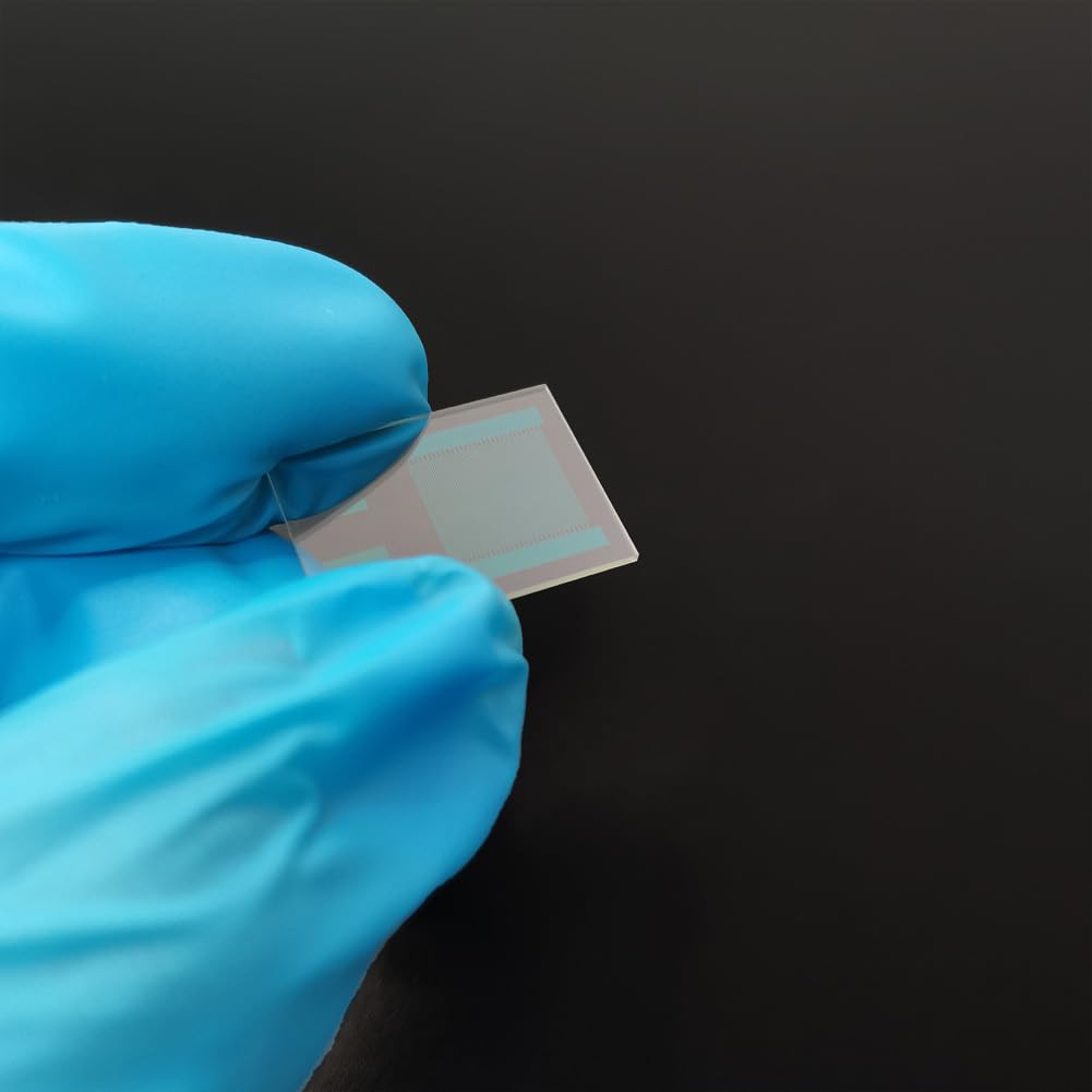 Qunguan IDE(Interdigital Electrode) on ito Glass 80μm Indium-Tin-Oxide Film Superpolar Conductivity Transparent Biosensor Medical Chemical Optical Sensor Chip (15mm×20mm, 12 pcs)
