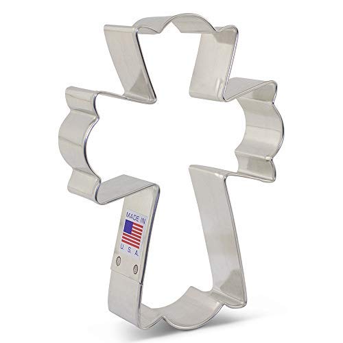 Large Fancy Cross Cookie Cutter, 4.5" Made in USA by Ann Clark
