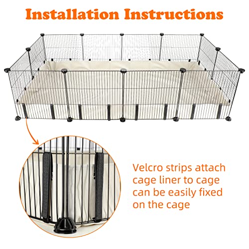 Lonepetu Waterproof Guinea Pig Cage Tarp Bottom for C & C Grids Habitat, 56β*27β Washable Guinea Pig Cage Liner Base for Rabbits Hamsters Hedgehogs Ferrets Small Pets (No Cage)