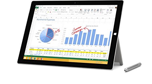 Microsoft Surface Pro 3 Tablet (12", 256 GB, 8GB RAM, intel i5-4300U 1.9GHz, 5MP Camera, Media Card Reader, Windows 10)