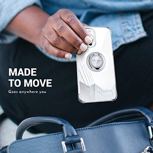 Silverback Crystal Clear for iPhone 14 Pro Case with Ring Stand, Slim Soft TPU Shockproof Protective Phone Case, Shock Absorption Bumper Case for Apple iPhone 14 Pro 6.1 inch