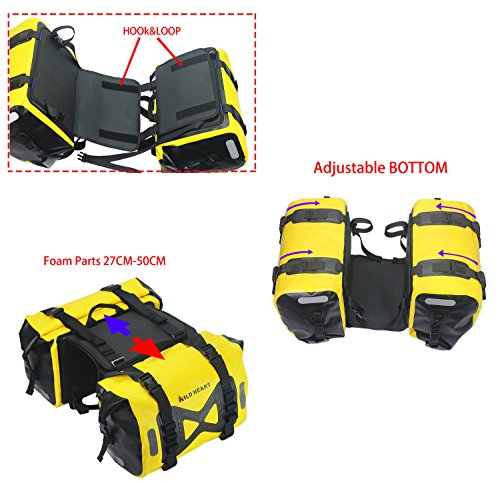 WILD HEART Waterproof Bag Motorcycle saddlebag 50L Tank Bag Motor Side Bag (Black)