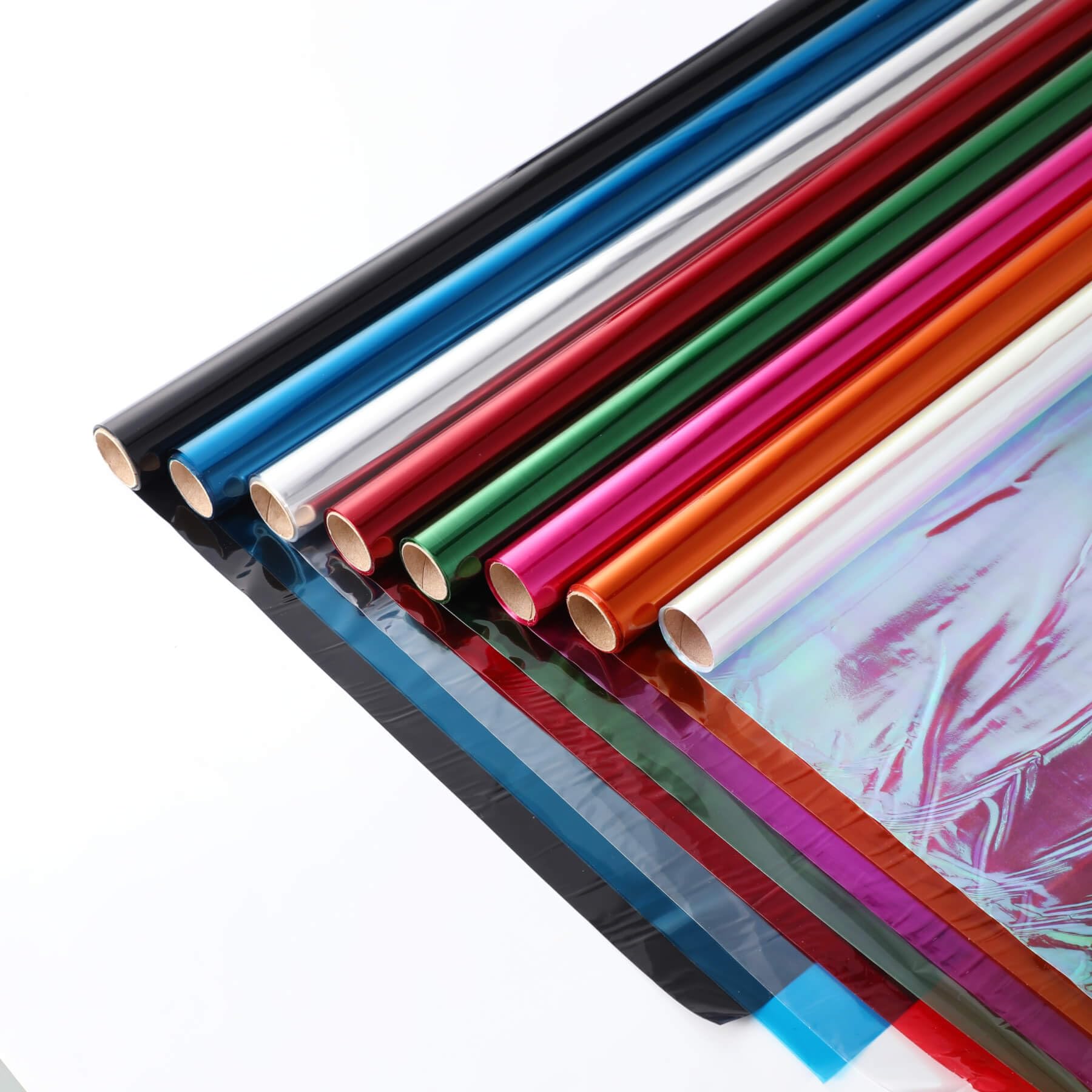 shareluck 8 Colors-34â Wide Cellophane Wrap for Gift Baskets & DIY Craft - Christmas Colored Cello Wrap Roll Decoration-(34â x 10ft x 8Colors) (Roll is Folded)