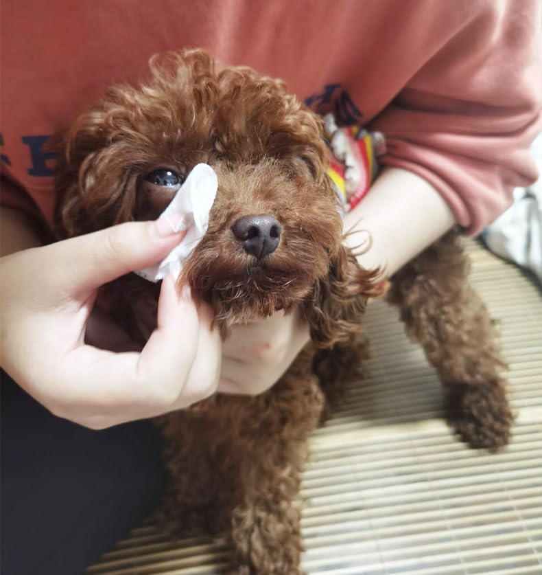Pet Cleaning Tear & Ear Wax Wipes, 130 Sheets Each, Non-Woven Material, Gentle Eye Wipes for Cleaning Eye Boogers, for Dogs & Cats