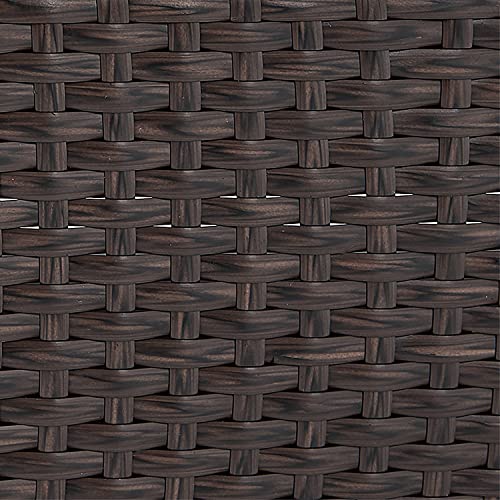 Serta Brown Resin Wicker Outdoor Patio Furniture Collection, Storage Chaise Lounge, Beige