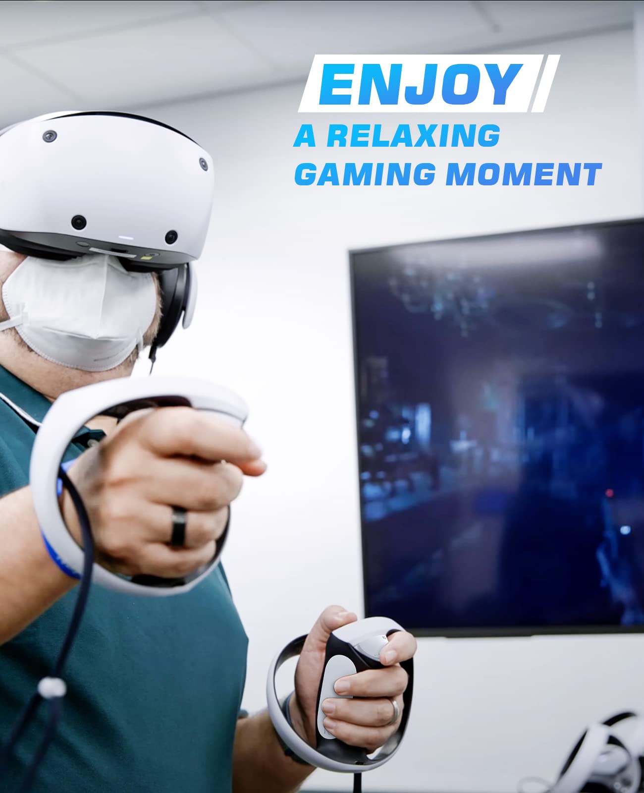 MoKo PS VR2 Accessories Kit Compatible with PlayStation VR2 with 2 Silicone Pad Kit Handle Grip for VR2 Sense Controller & 1 Anti-dust Cover for PS VR2 Lens, Easy to Install, Precise Cut, Anti-Sweat