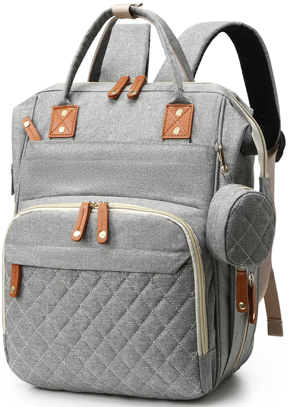LIMHOO Diaper Bag Backpack Multifunction Travel Bag with USB Charging Port (Black)