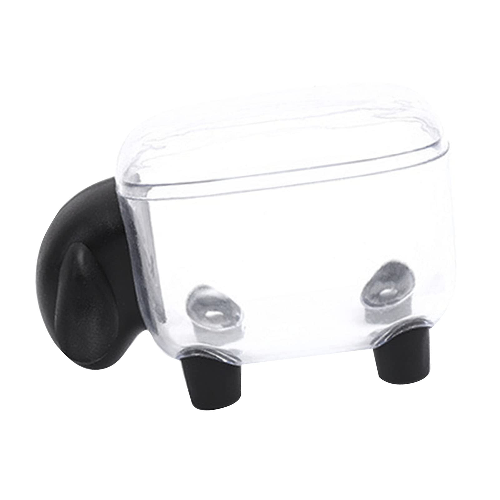 Sheep Design Cotton Swab Holder & Toothpick Box Transparent Organizer for Home Decor with Storage Container (Black)