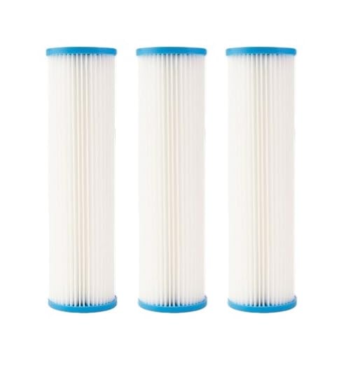 Pack of 3 Filter - Compatible to WPC20-975 - 9.75"X2.75" 20 Micron Pleated Sediment Filters by IPW Industries Inc