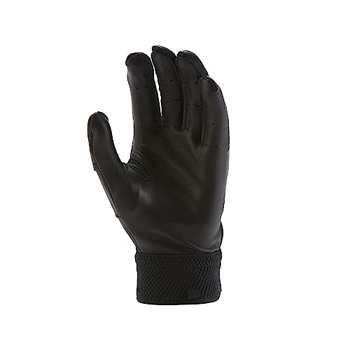 Nike Alpha Huarache Elite Unisex Adult Baseball Batting Gloves (Black/Black/Black/Gold, Medium)